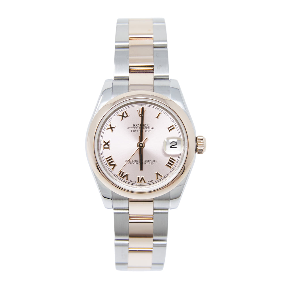 Rolex Datejust 178241 Pink Roman 31mm Rose Gold & Steel – WatchGuys