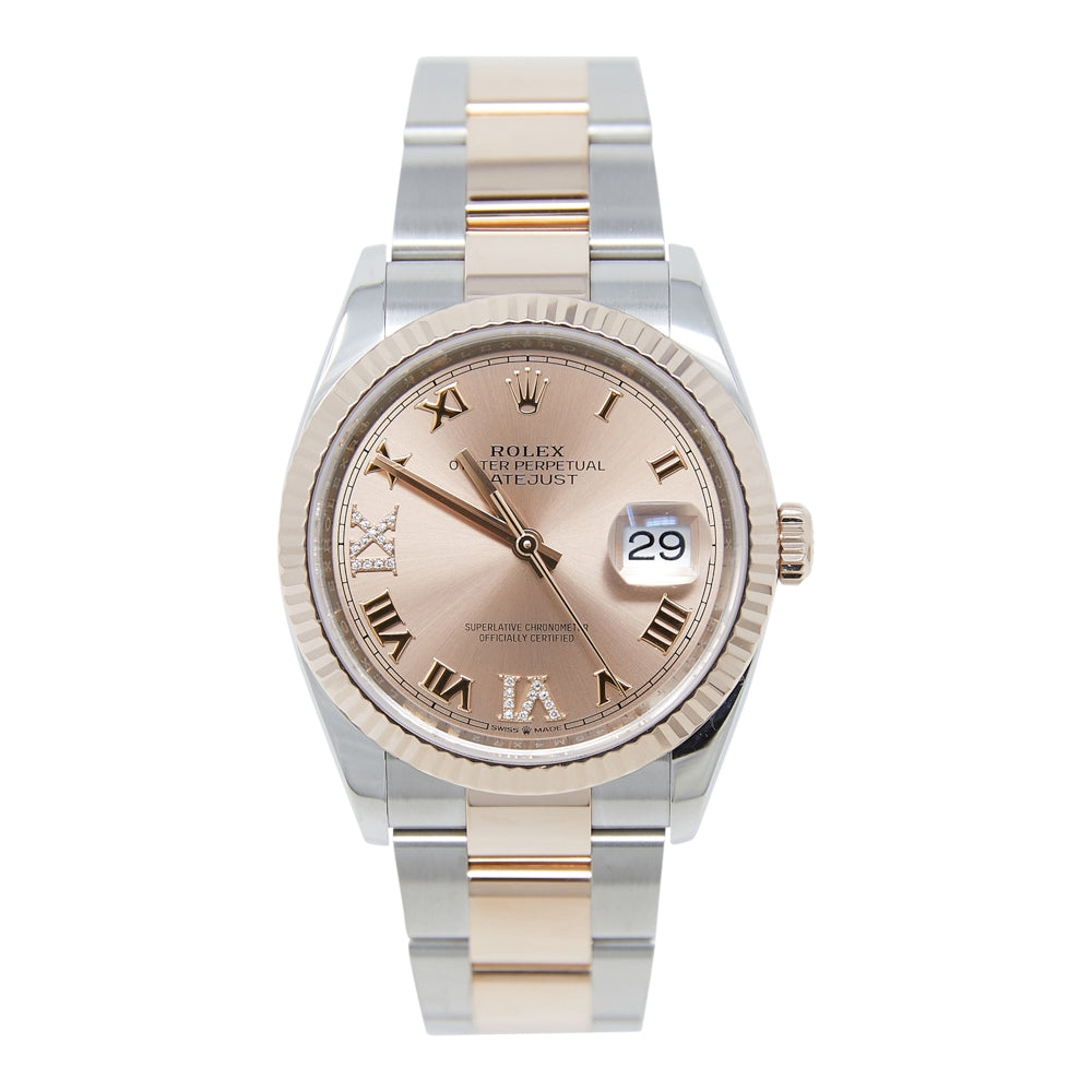 Rolex Datejust 126231 Pink Diamond 36mm Rose Gold & Steel – WatchGuys