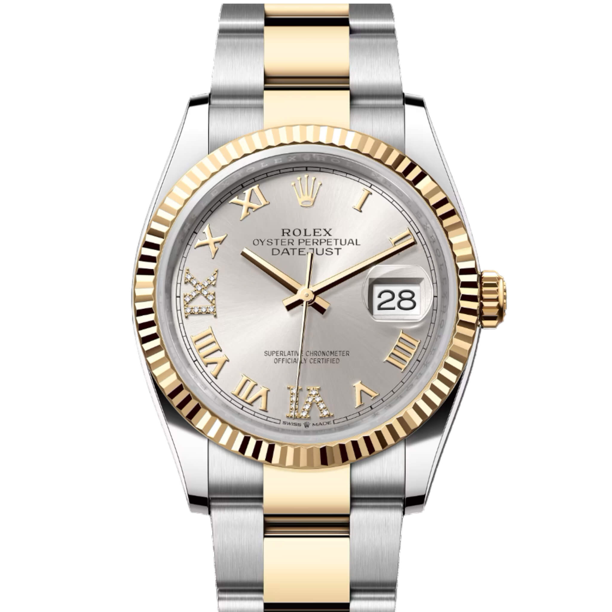 Rolex Datejust 126233 Silver Roman Diamond Oyster 36mm – WatchGuys