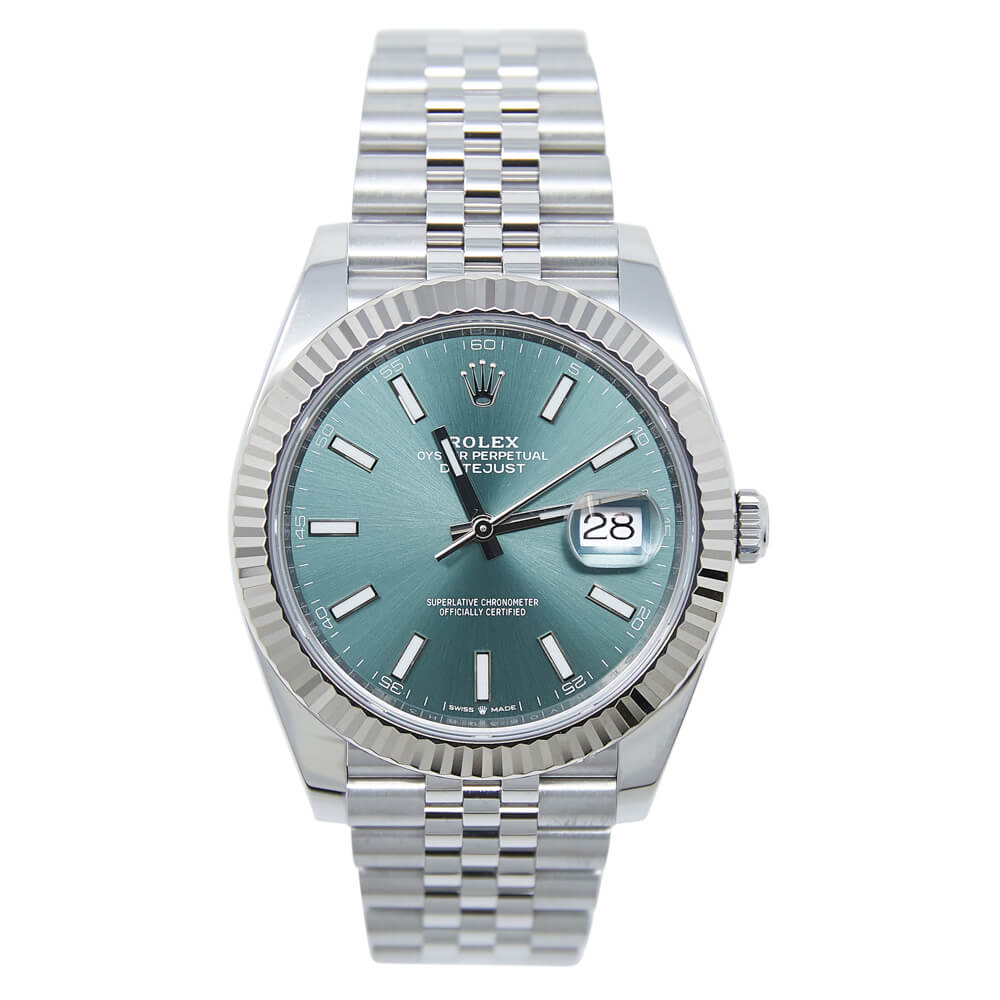 Rolex Datejust 126334 Mint Green Dial 41mm Stainless Steel Jubilee – WatchGuys