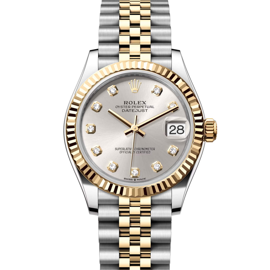 Rolex Datejust 278273 Silver Diamond 31mm Two Tone Jubilee – WatchGuys