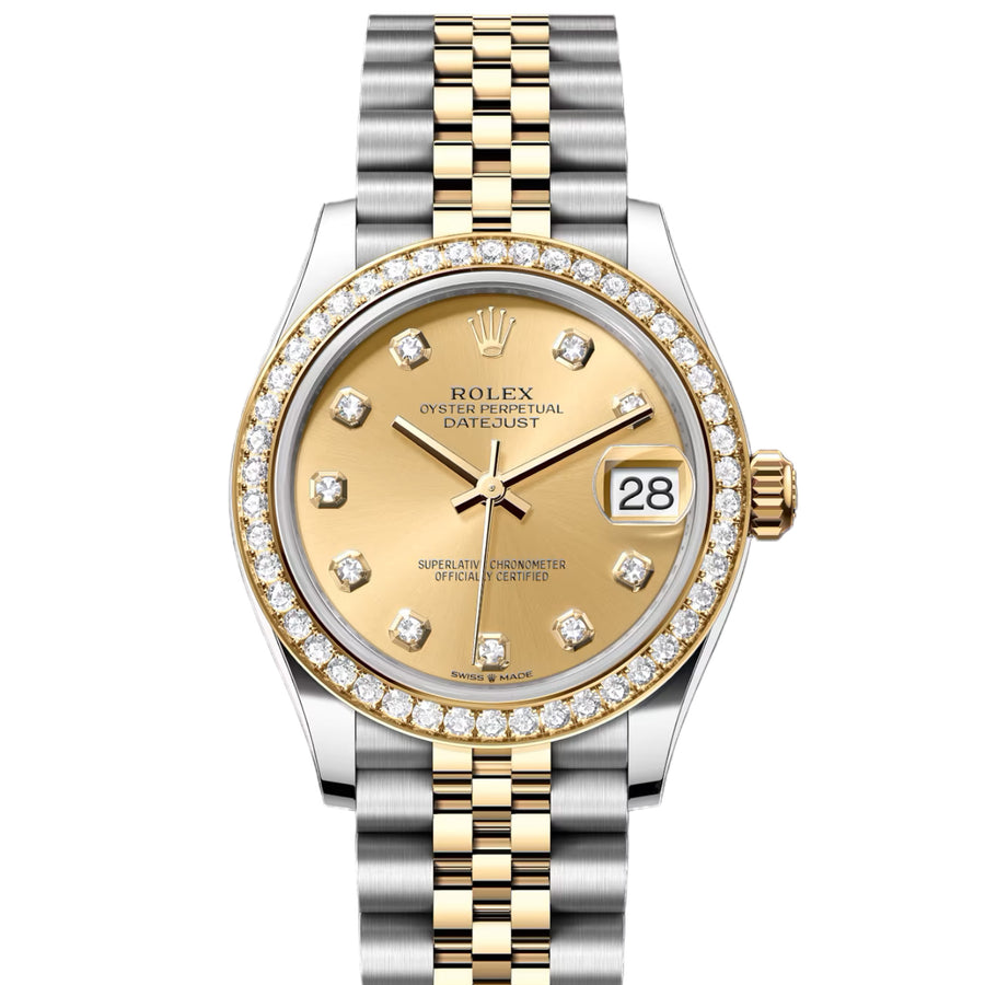 Rolex Datejust 278383RBR Champagne Diamond 31mm Jubilee – WatchGuys