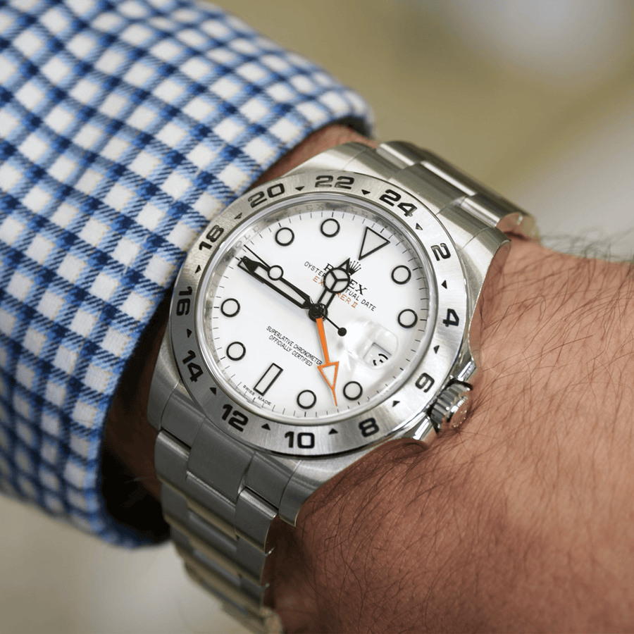 Rolex Explorer 216570: Pre-Owned White Dial Explorer II – WatchGuys