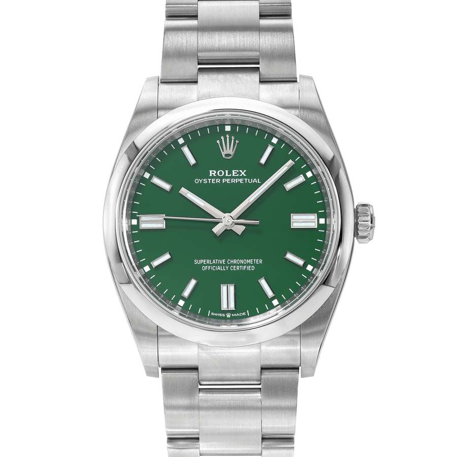 Rolex Oyster Perpetual 126000 Green Dial 36mm Stainless Steel – WatchGuys