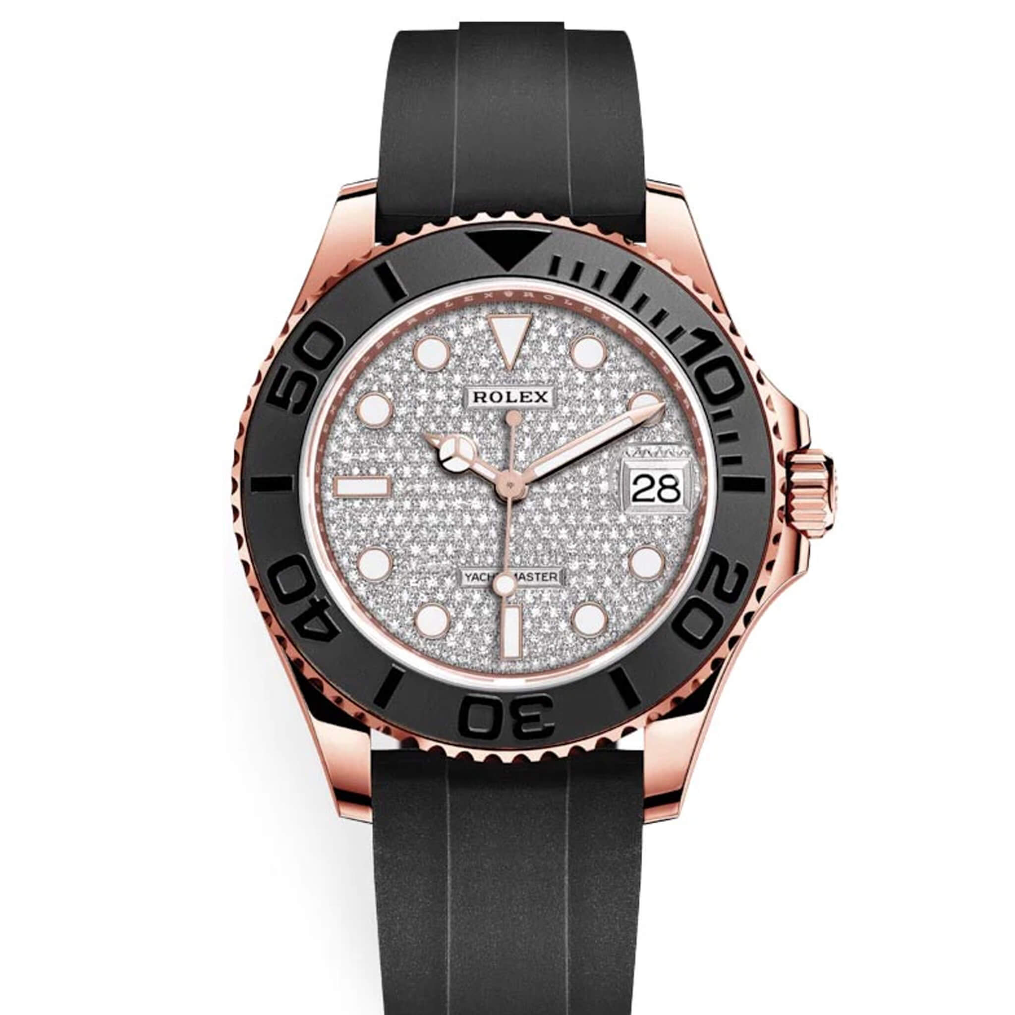 Rolex Yacht-Master 268655 Diamond Pave Dial Oysterflex 37mm – WatchGuys