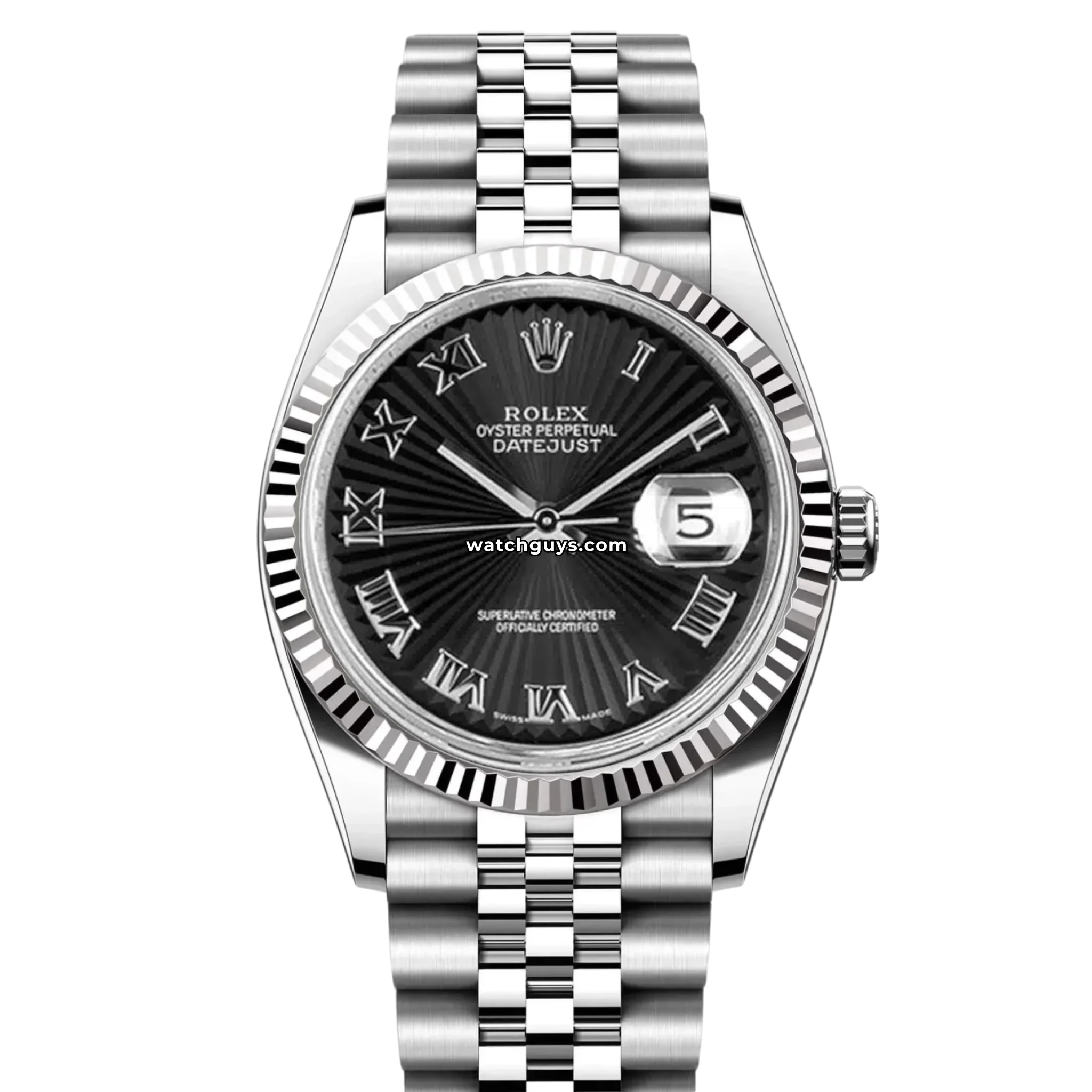 Rolex Datejust 116234 Black Sunbeam Roman Dial 36mm Stainless Steel ...