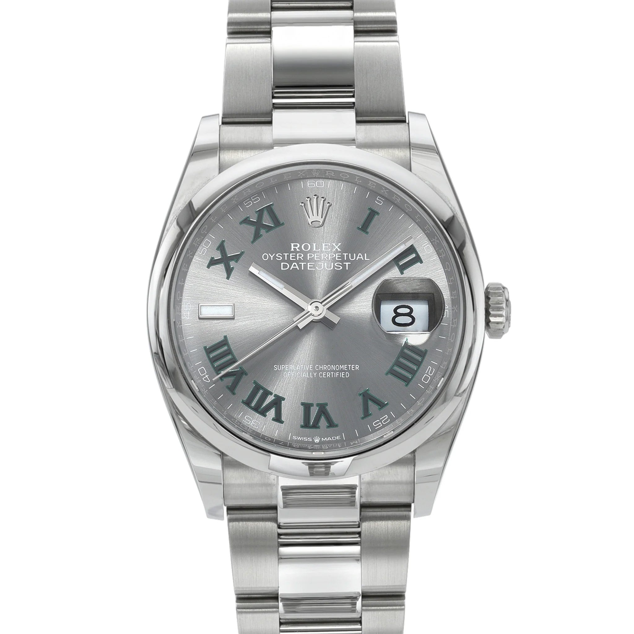 Rolex Datejust 126200 Wimbledon Oyster 36mm Stainless Steel – WatchGuys