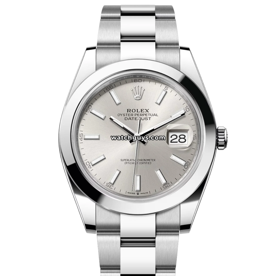Rolex Datejust 126300 - 41mm Silver Oyster – WatchGuys