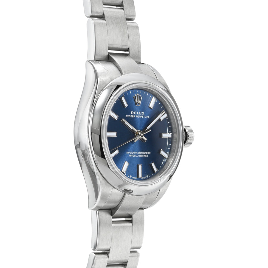 Rolex Oyster Perpetual 276200 Blue 28mm Stainless Steel – WatchGuys