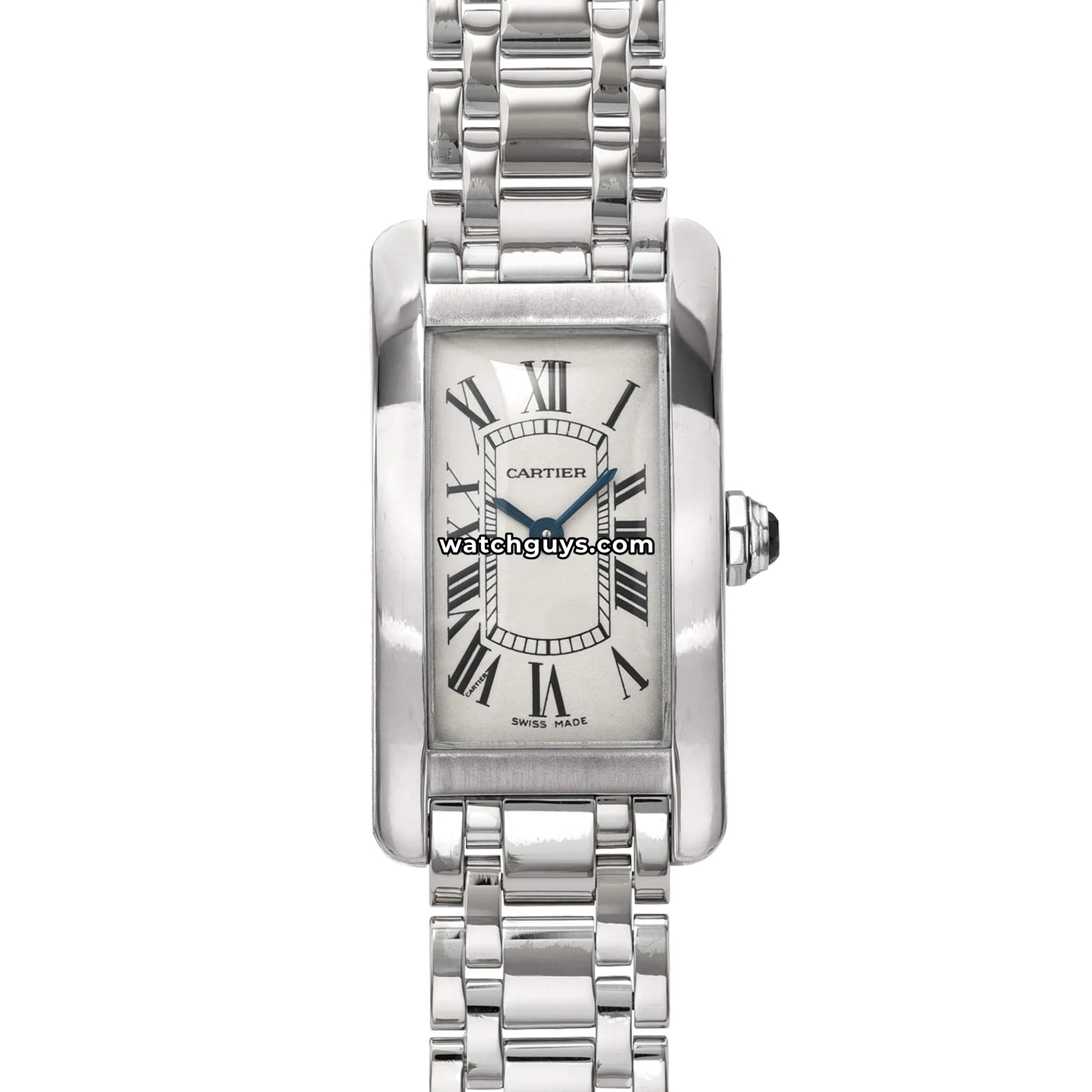 Cartier Tank Americaine Small W26019L1 18K White Gold – WatchGuys