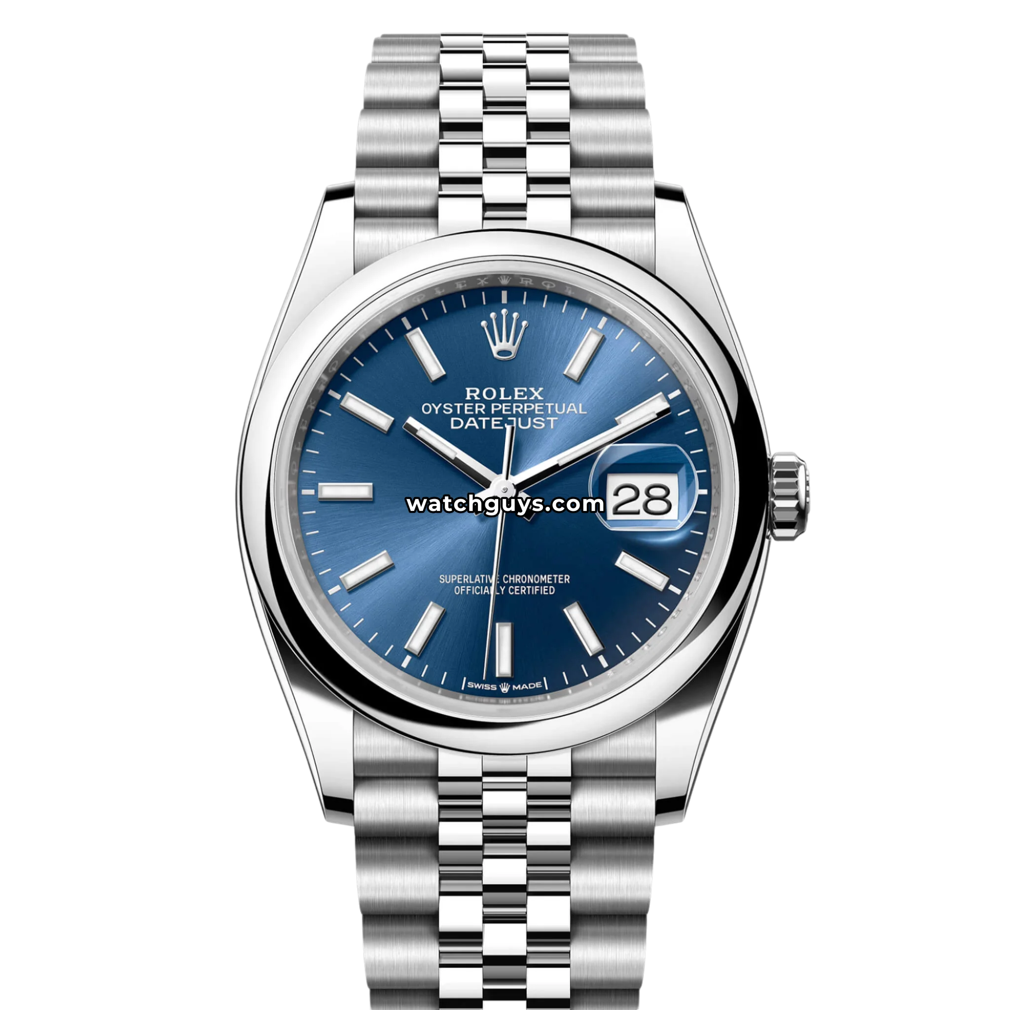 Rolex Datejust 126200 Blue 36mm Stainless Steel Unworn – WatchGuys
