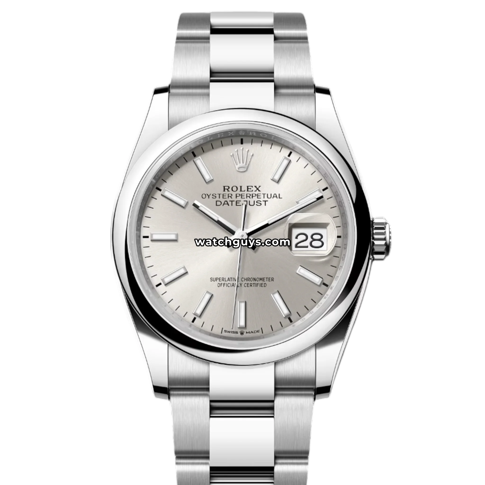 Rolex Datejust 126200 Silver 36mm Stainless Steel – WatchGuys