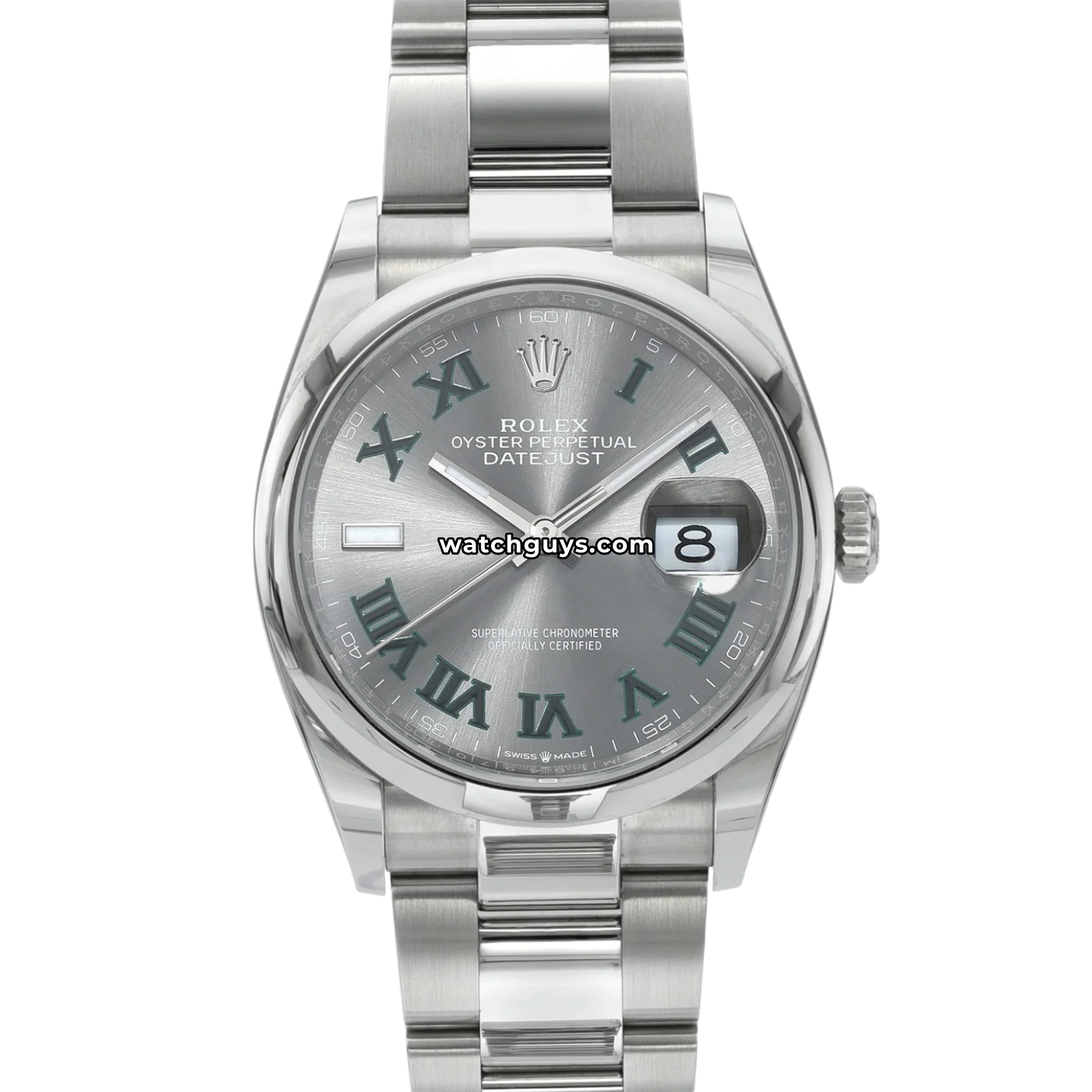 Rolex Datejust 126200 Wimbledon Oyster 36mm Stainless Steel – WatchGuys