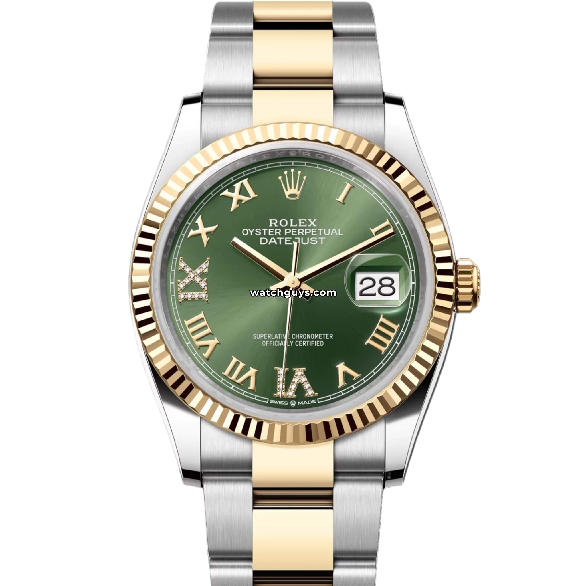 Rolex Datejust 126233 Green Roman Two Tone 36mm – WatchGuys