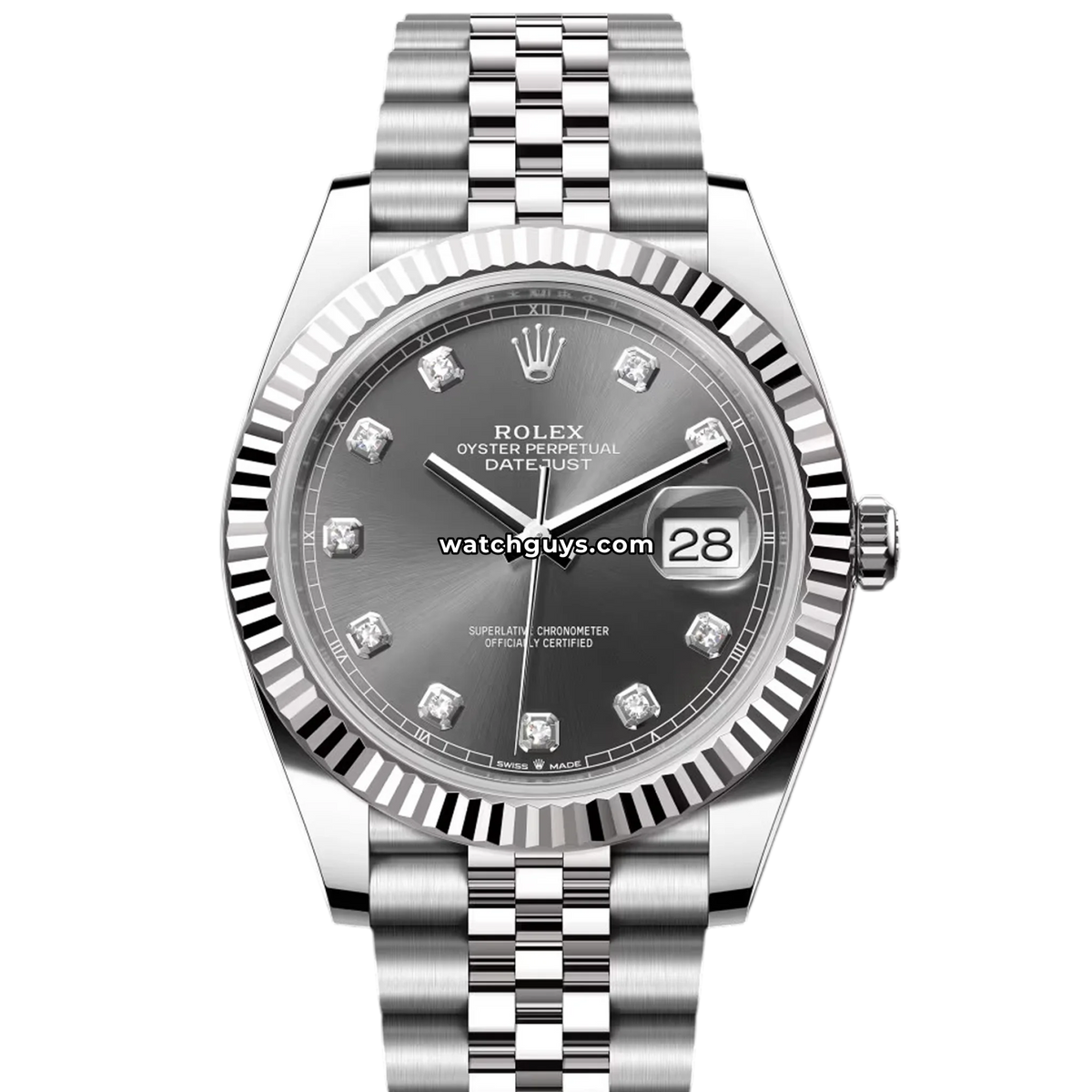 Rolex Datejust 126334 Rhodium Diamond Jubilee- 100% Authentic – WatchGuys