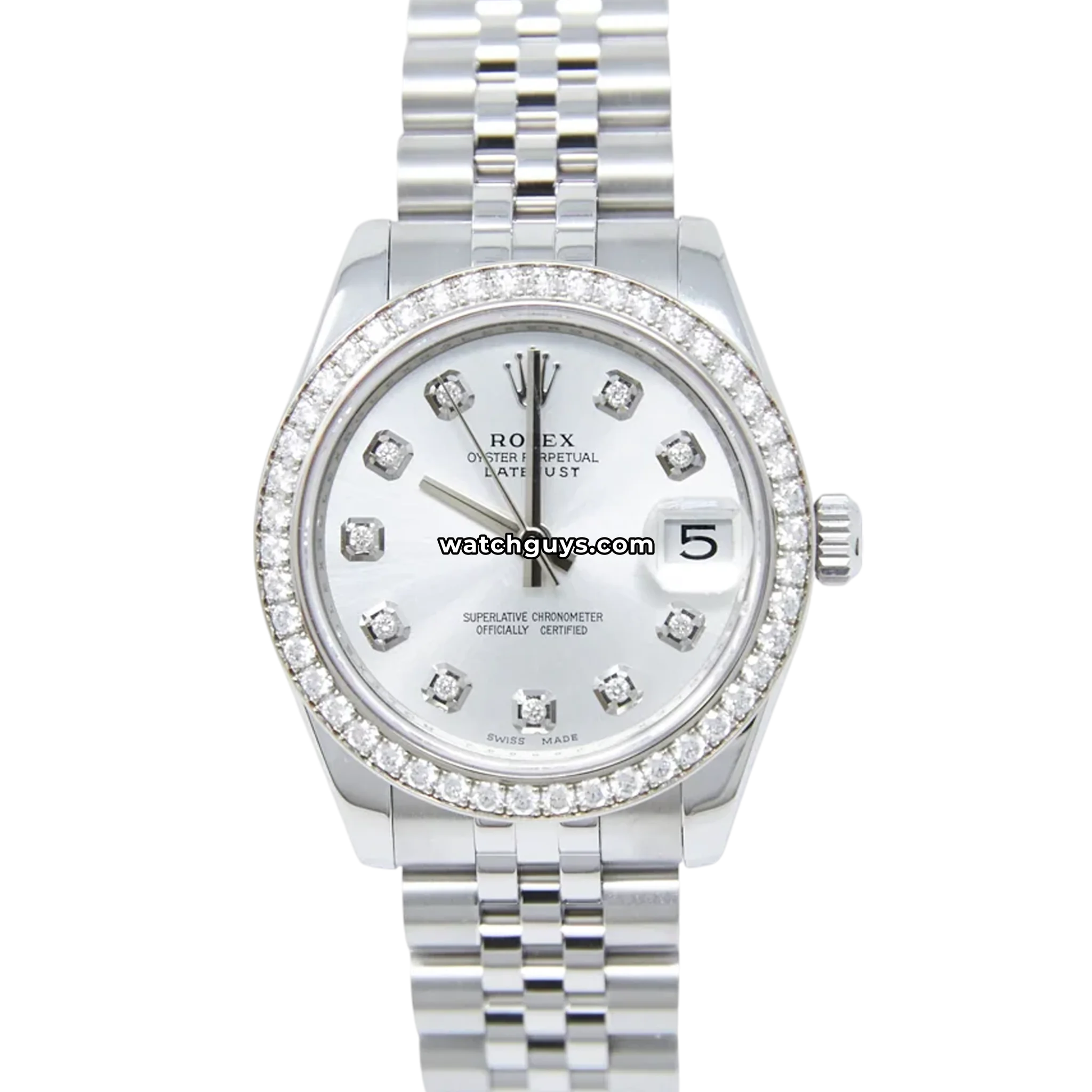 Rolex Datejust 178384 Silver Diamond 31mm – WatchGuys