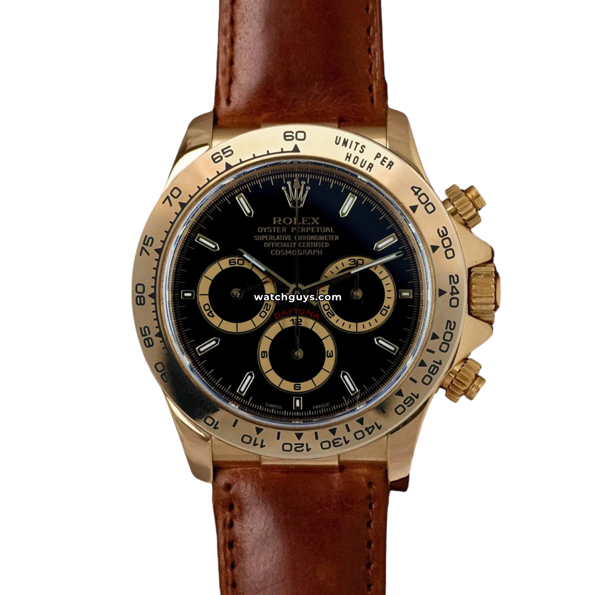 Rolex Daytona 16518 Black 40mm 18K Yellow Gold – WatchGuys