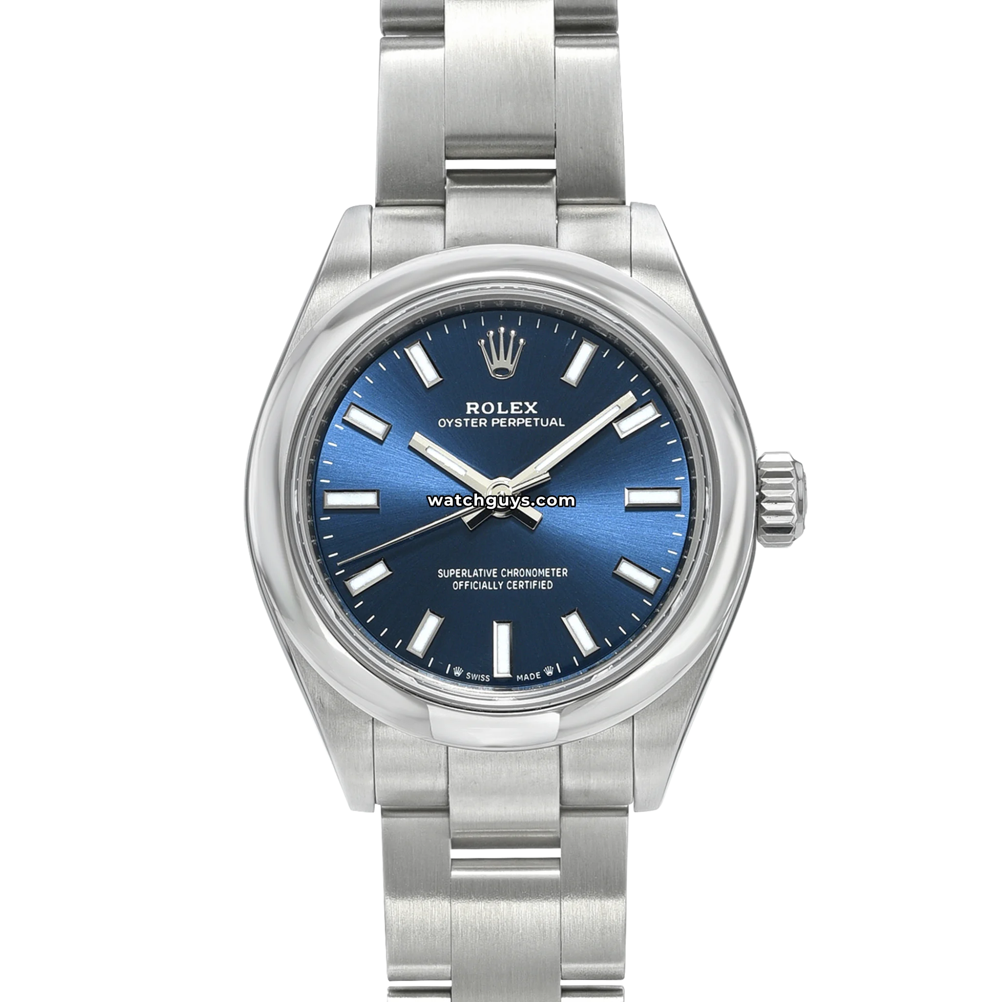 Rolex Oyster Perpetual 276200 Blue 28mm Stainless Steel – WatchGuys