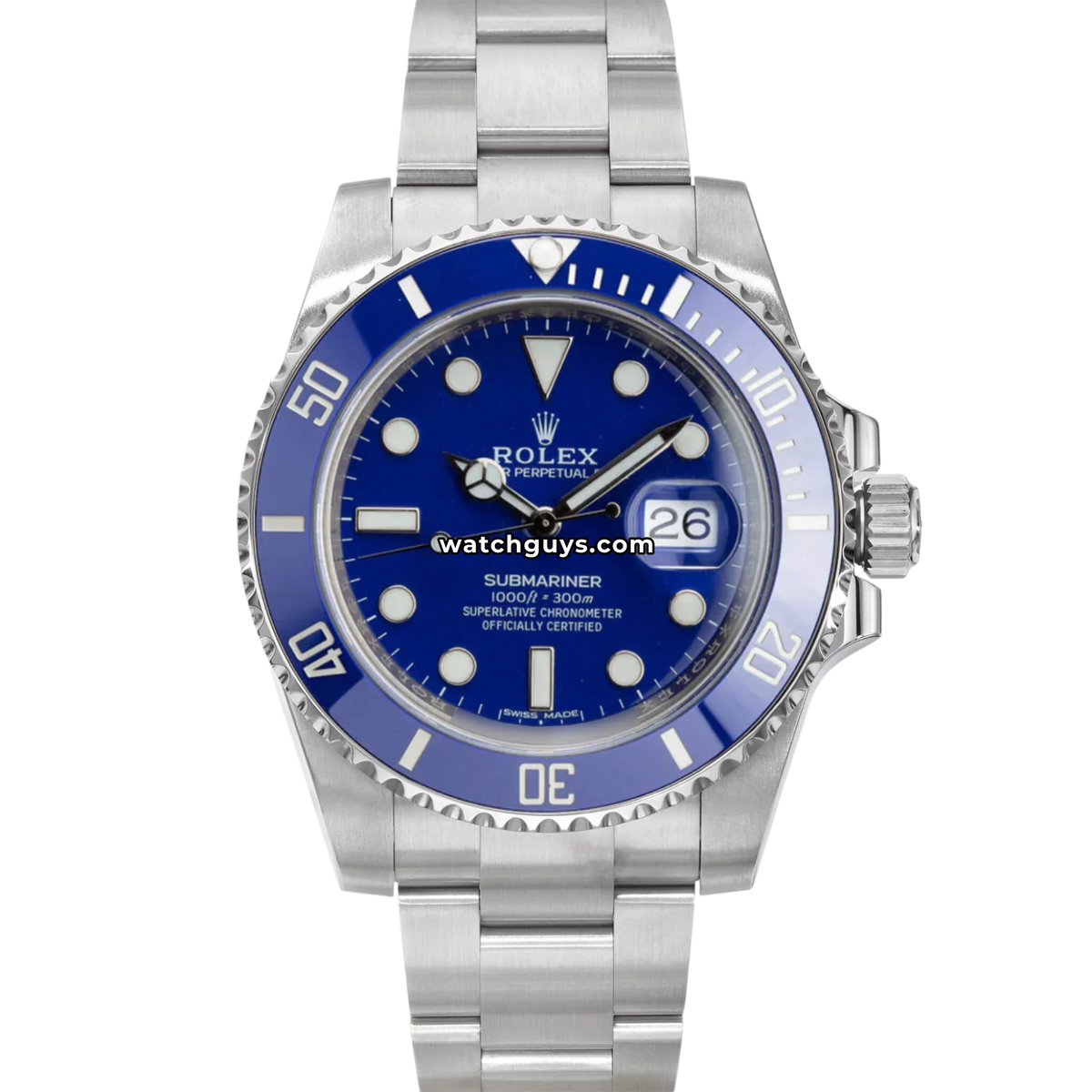 Rolex Submariner 116619LB Smurf 40mm 18k White Gold – WatchGuys