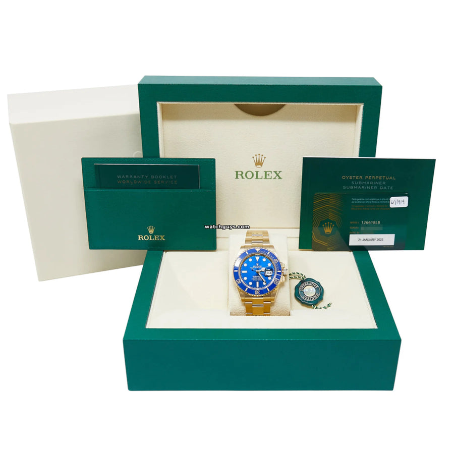 Rolex Submariner 126618LB Blue 18K Yellow Gold – WatchGuys